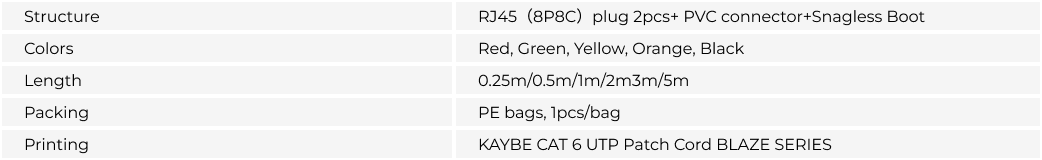 CAT6 UTP Blaze Series Patch Cable - Kaybe Networking