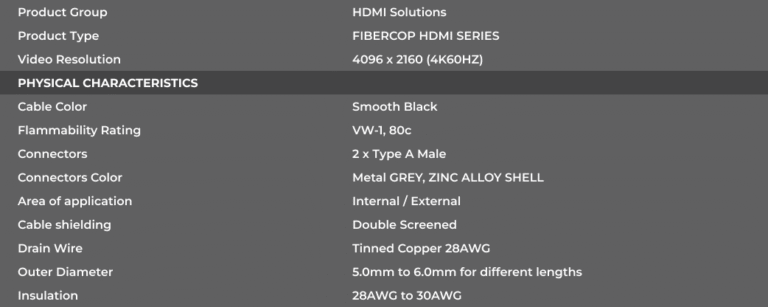 4K HDMI Fibercop Flex Cable 15 Mtrs - Kaybe Networking